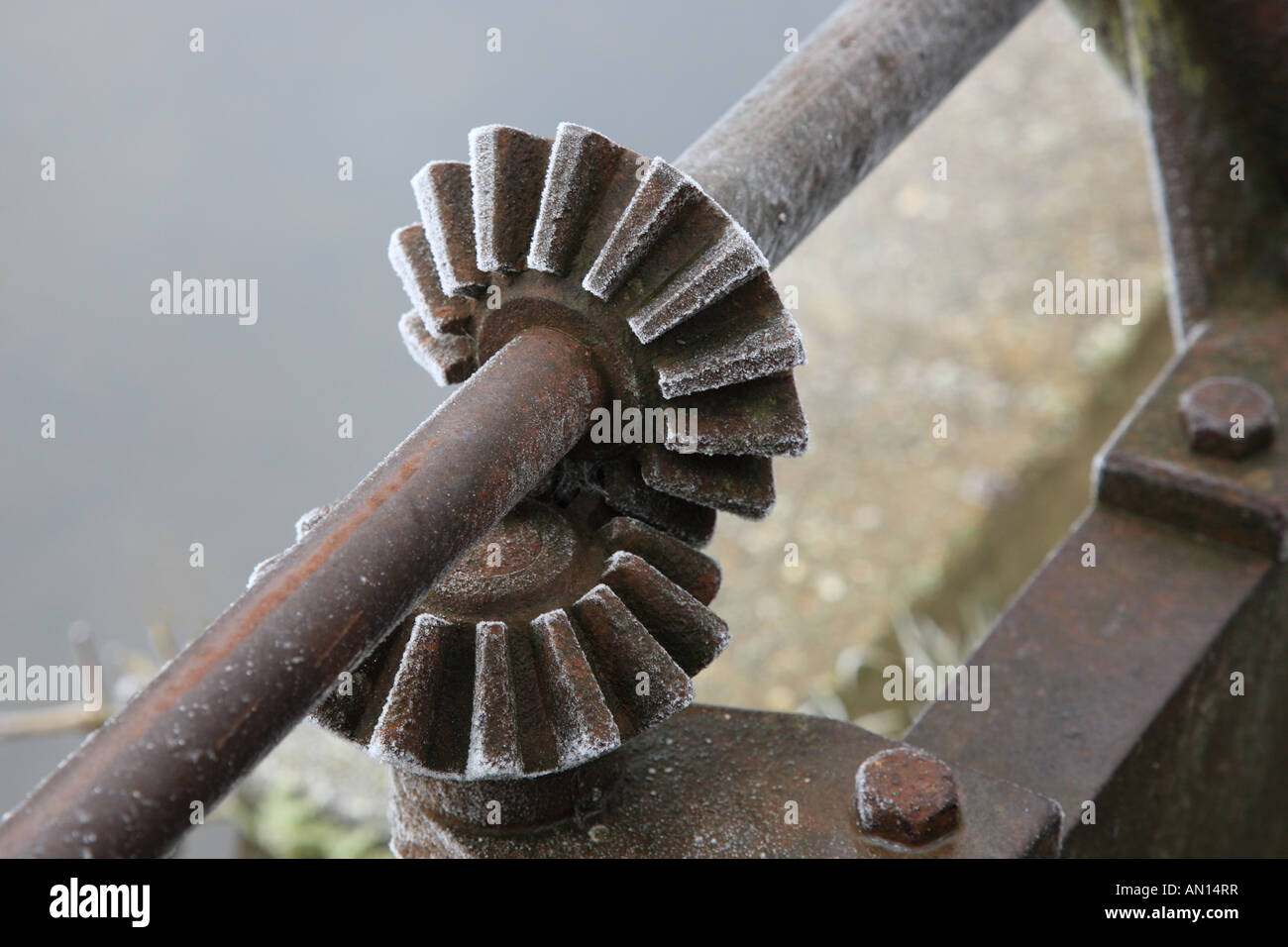 Sluice gate at small lake leading to river Glaven "North Norfolk" UK ...