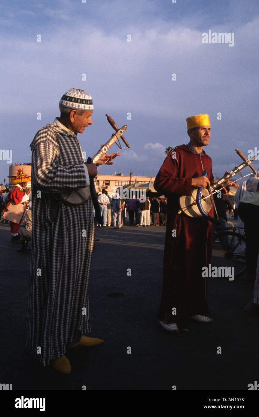 Berber Musicians in Jemaa El Fna Marrakech Stock Photo - Alamy