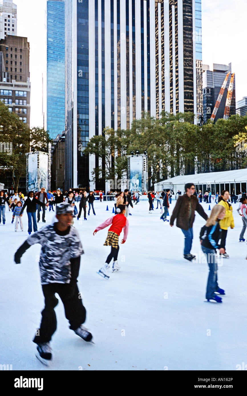 The skating rink at Rockefeller Center in New York City USA Stock Photo ...