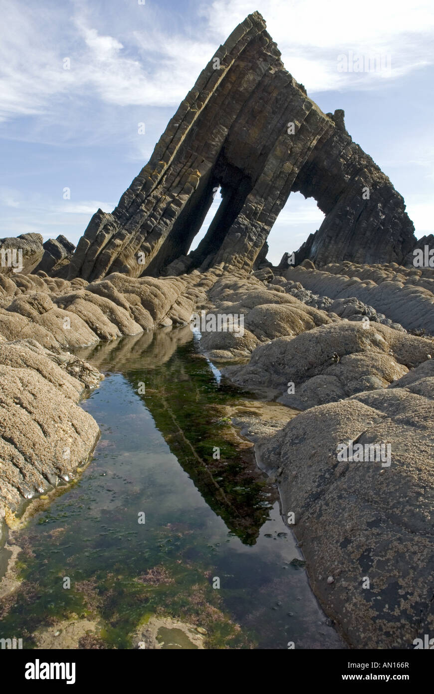 Blackchurch Rock on the North Devon coast between Clovelly and Hartland ...