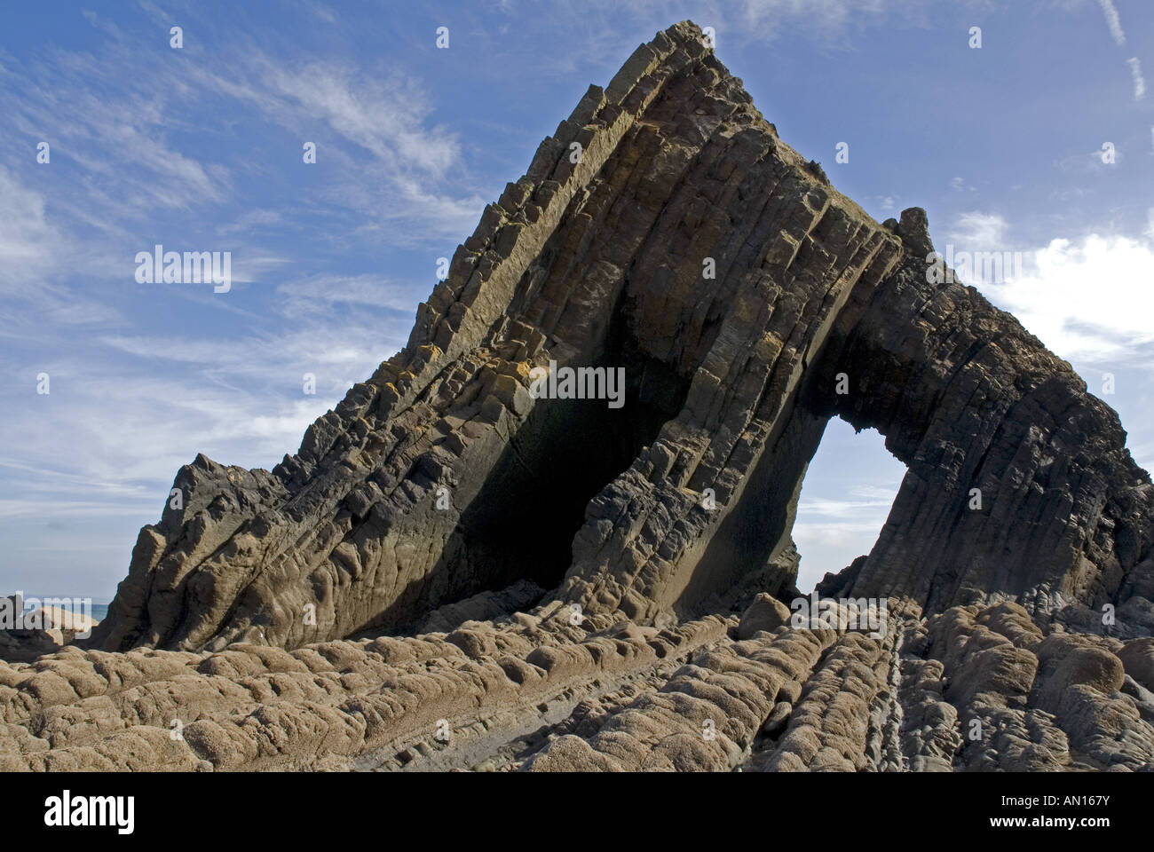 Blackchurch Rock on the North Devon coast between Clovelly and Hartland ...