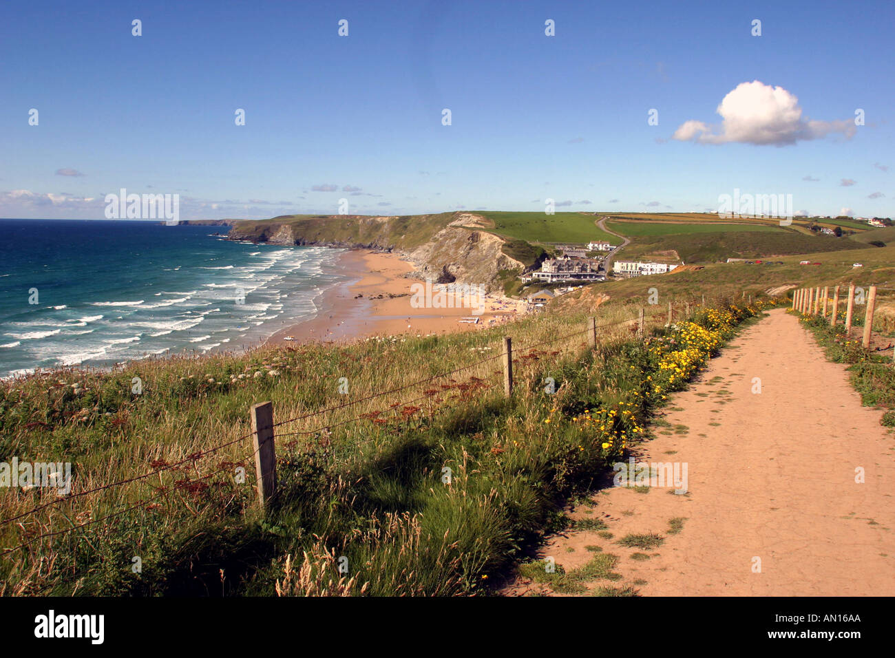 Watergate bay Cornwall cornish beach Stock Photo - Alamy