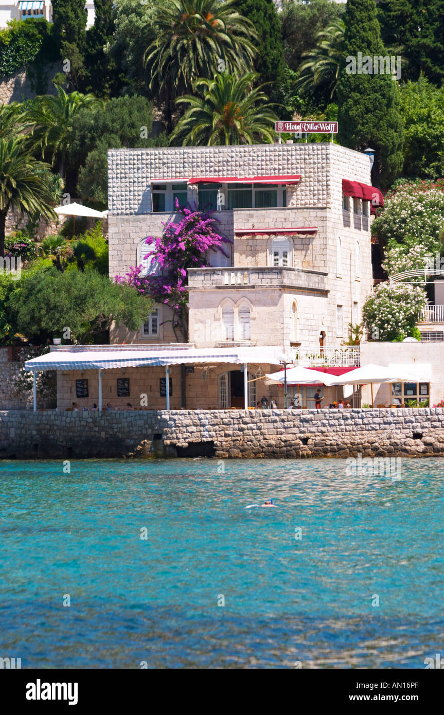 Small hotel Villa Wolff by the sea. Uvala Sumartin bay between Babin ...