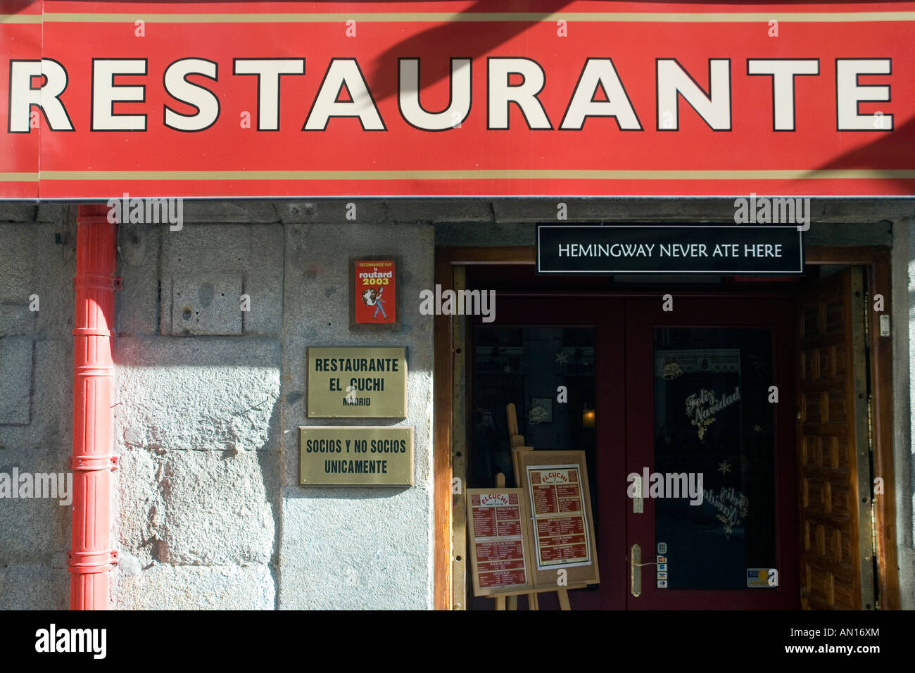 The famous Restaurant El Cuchi - 'Hemingway Never Ate Here' Stock Photo ...