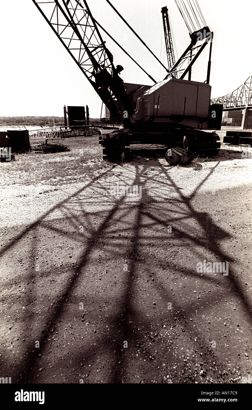 Crane at gravel pit or rock quarry Stock Photo - Alamy