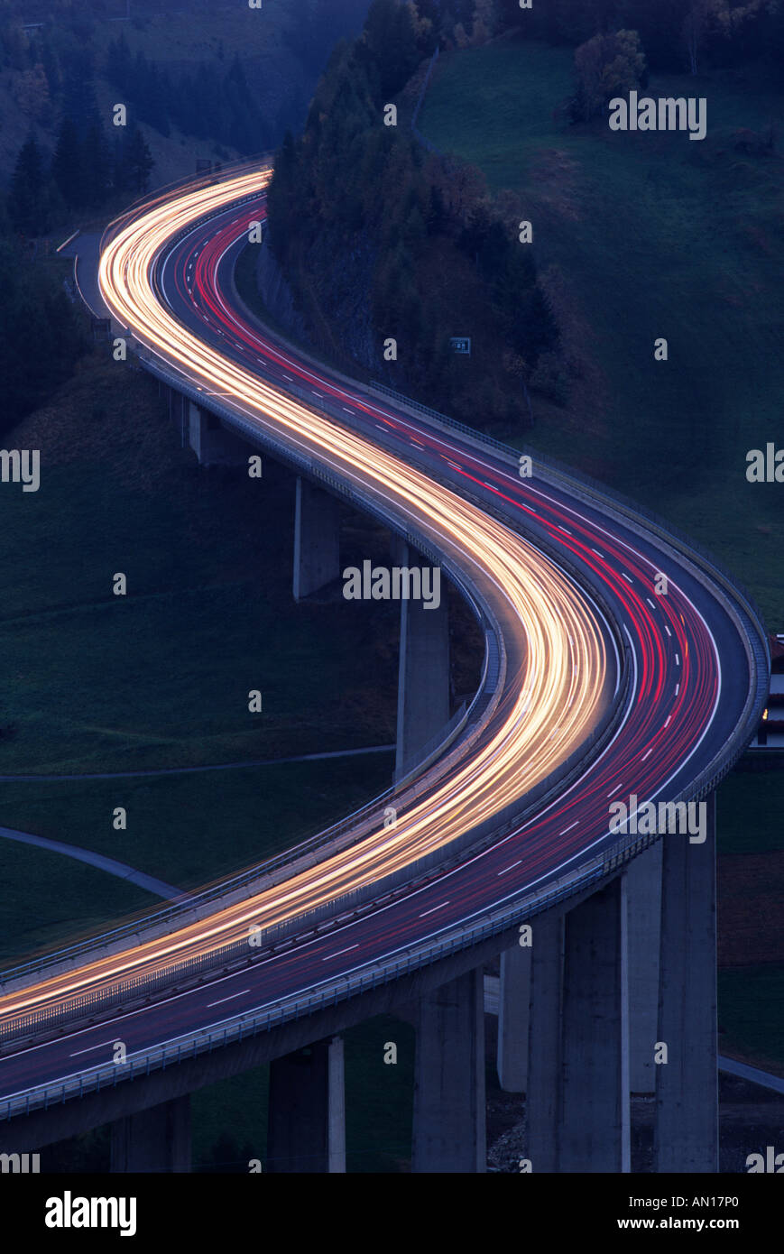 Traffic on viaduct through Brenner Pass Austria Stock Photo - Alamy