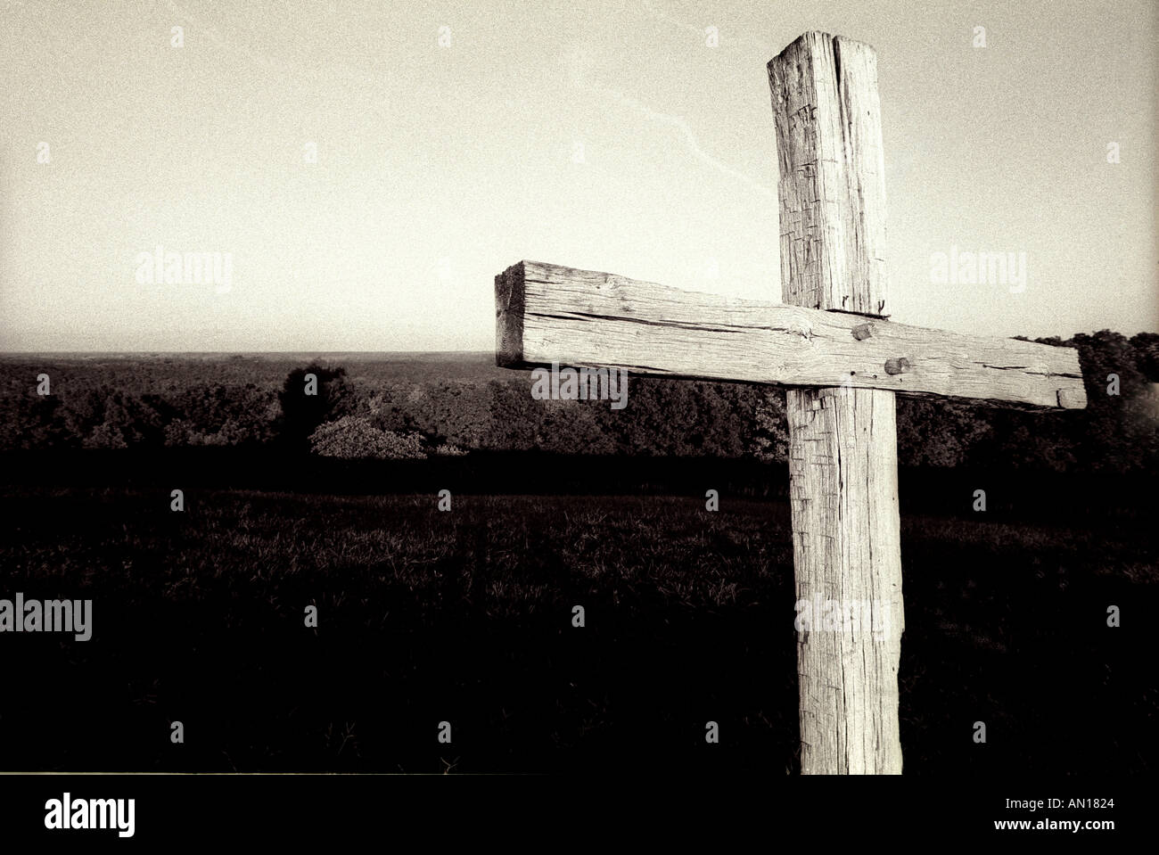 Christian cross over wilderness at twighlight Stock Photo - Alamy