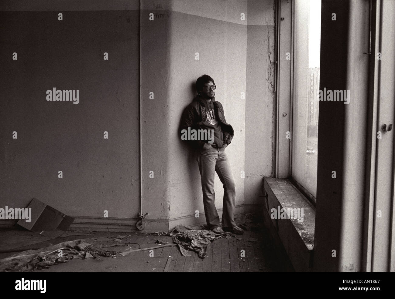 Lonely man in poverty Stock Photo - Alamy