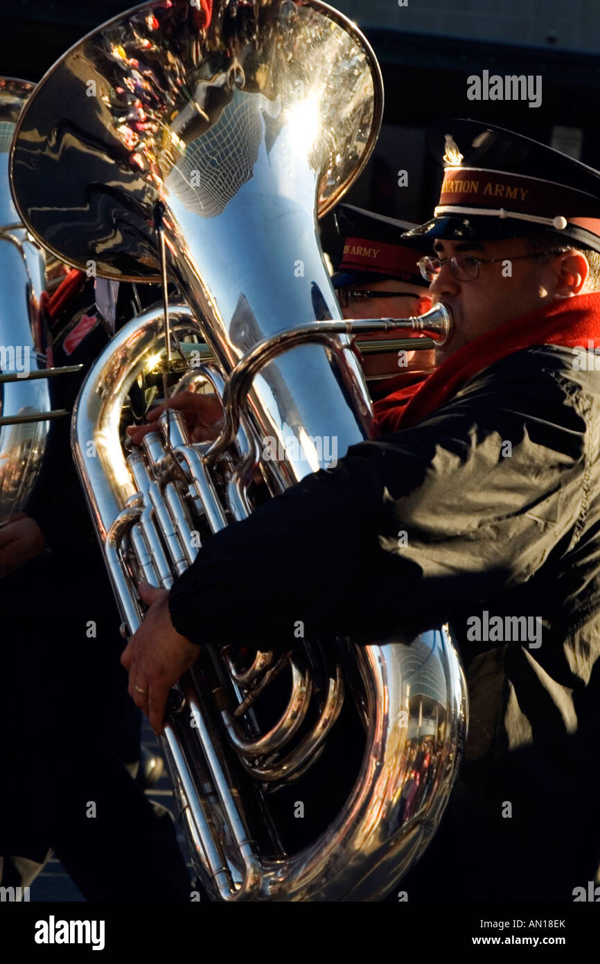 Marching brass band of Salvation Army in 2007 Toronto Santa Claus ...