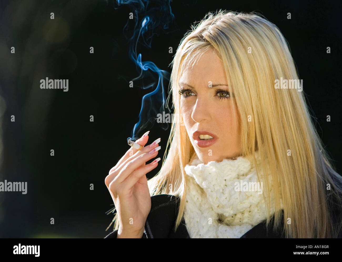 Woman Smoking Cigarette Uk High Resolution Stock Photography and Images ...