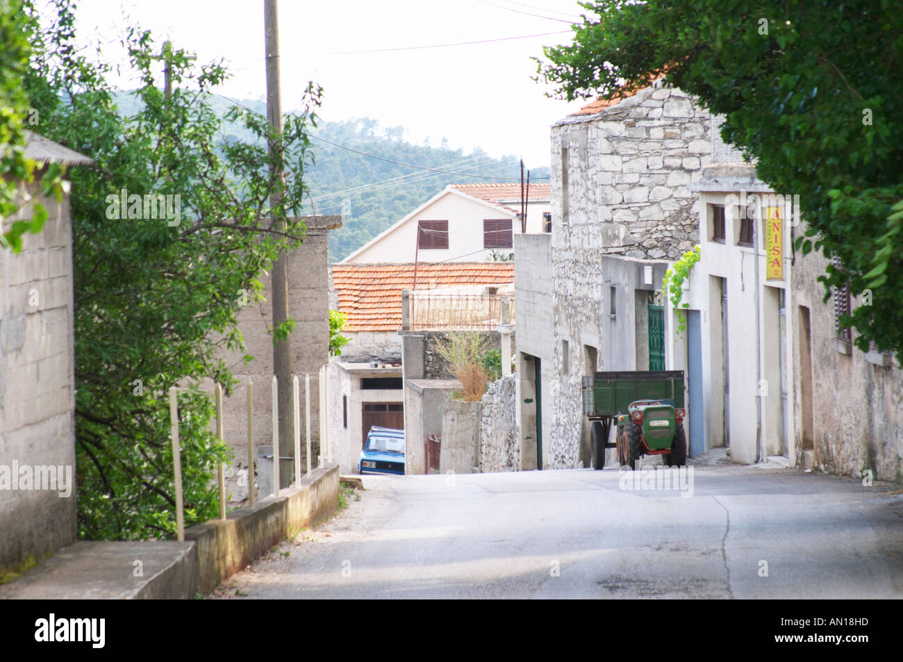 A view of the village street outside the winery. Toreta Vinarija Winery ...