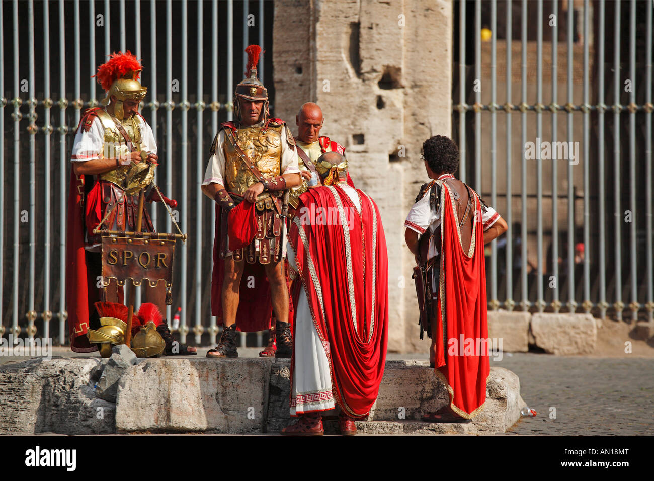 Imitation gladiators at the Colosseum, Rome, Italy Stock Photo - Alamy