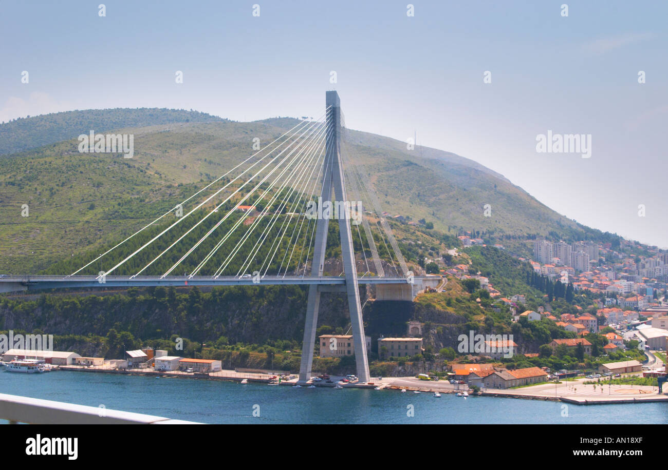 The new Dubrovnik Franjo Tudman Franja Tudmana suspension bridge at the ...