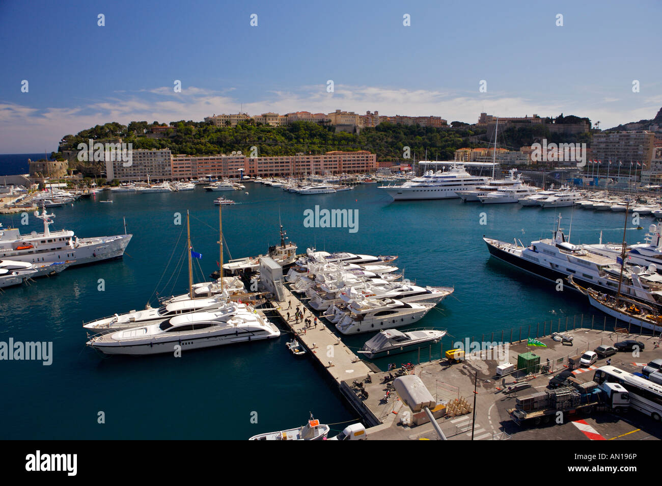 Luxury yachts at the marina Port Hercule in Monte Carlo, Monaco ...