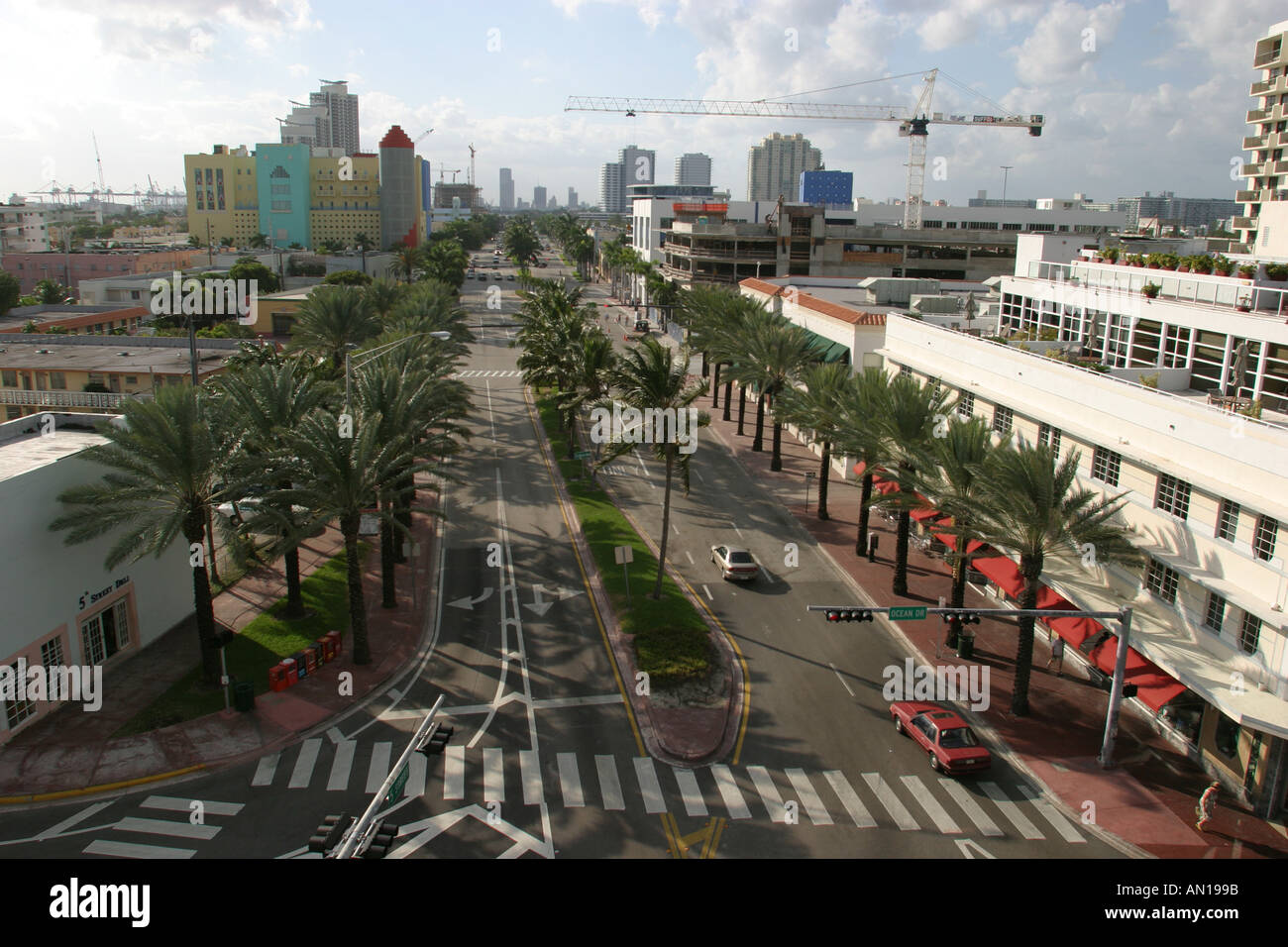 Miami Beach Florida,5th Street,Miami skyline,cityscape,visitors travel ...