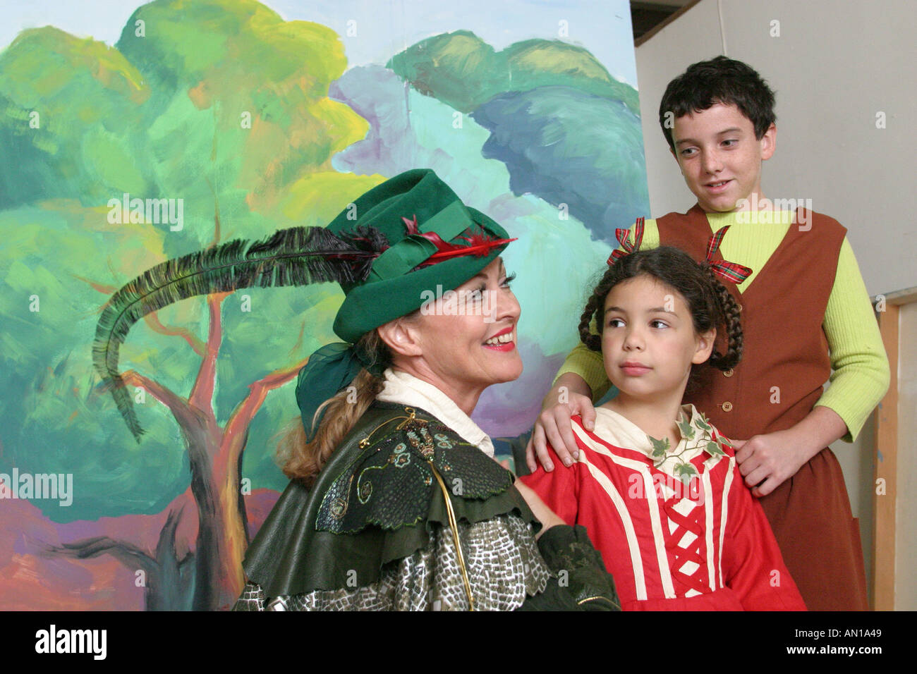 Robin hood actors prepare and pose for publicity photos hi-res stock ...