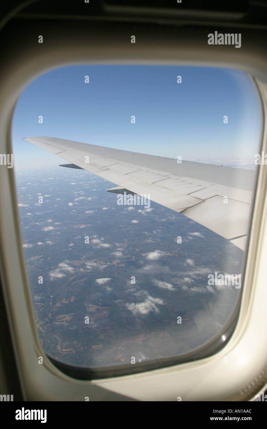 Atlanta Georgia,Delta Airlines flight,view of wing through passenger ...