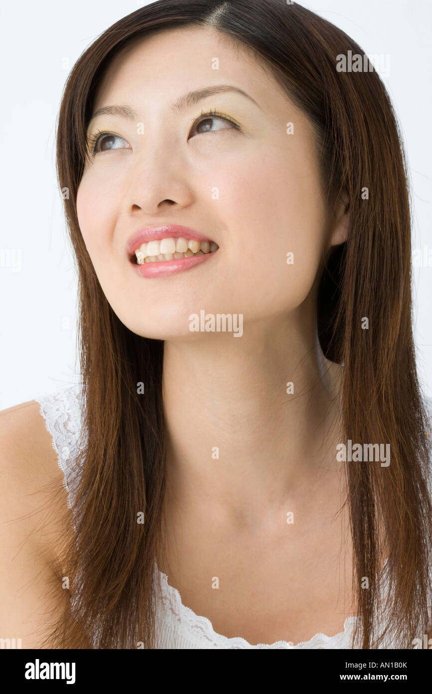 Smiling Japanese woman Stock Photo - Alamy