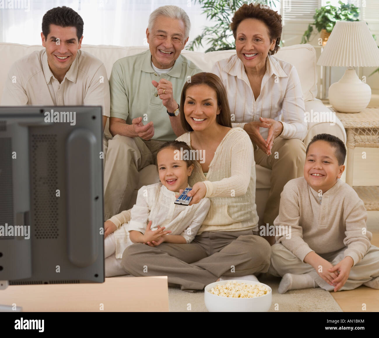 Portrait multi generational hispanic family hi-res stock photography ...