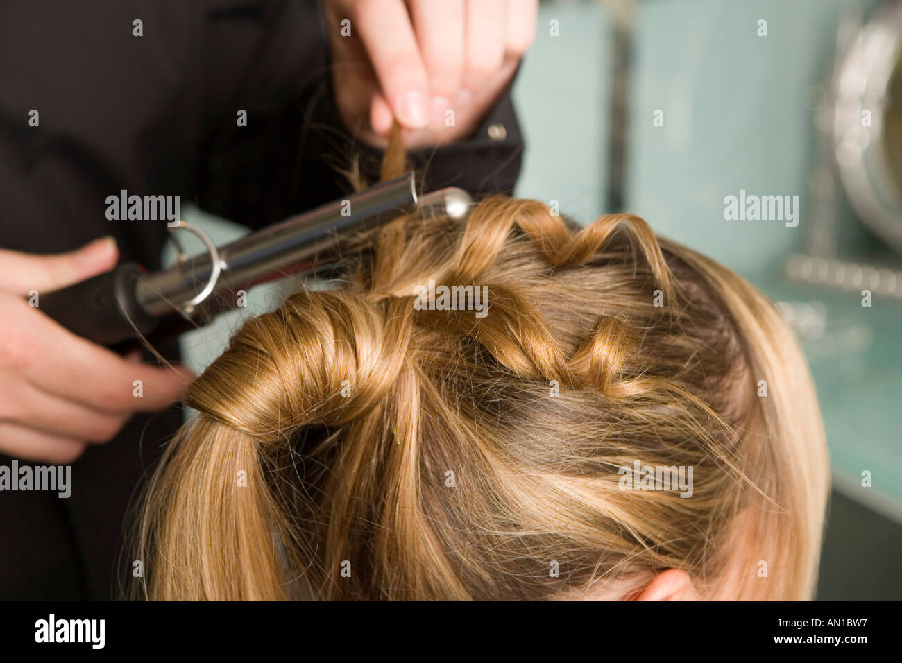 Close up of hair being styled Stock Photo - Alamy