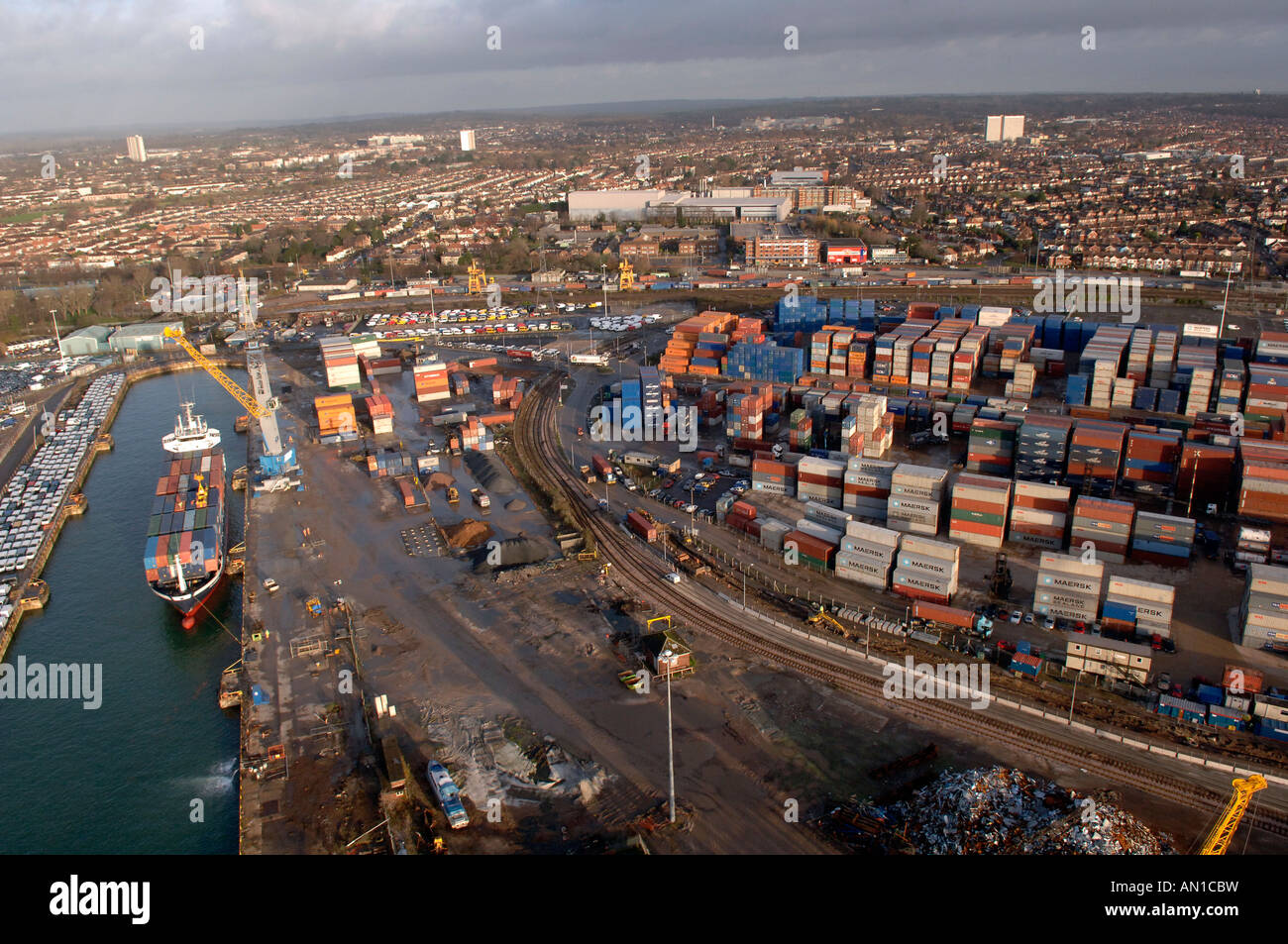 Cargo port of Southampton in the U.k Stock Photo - Alamy