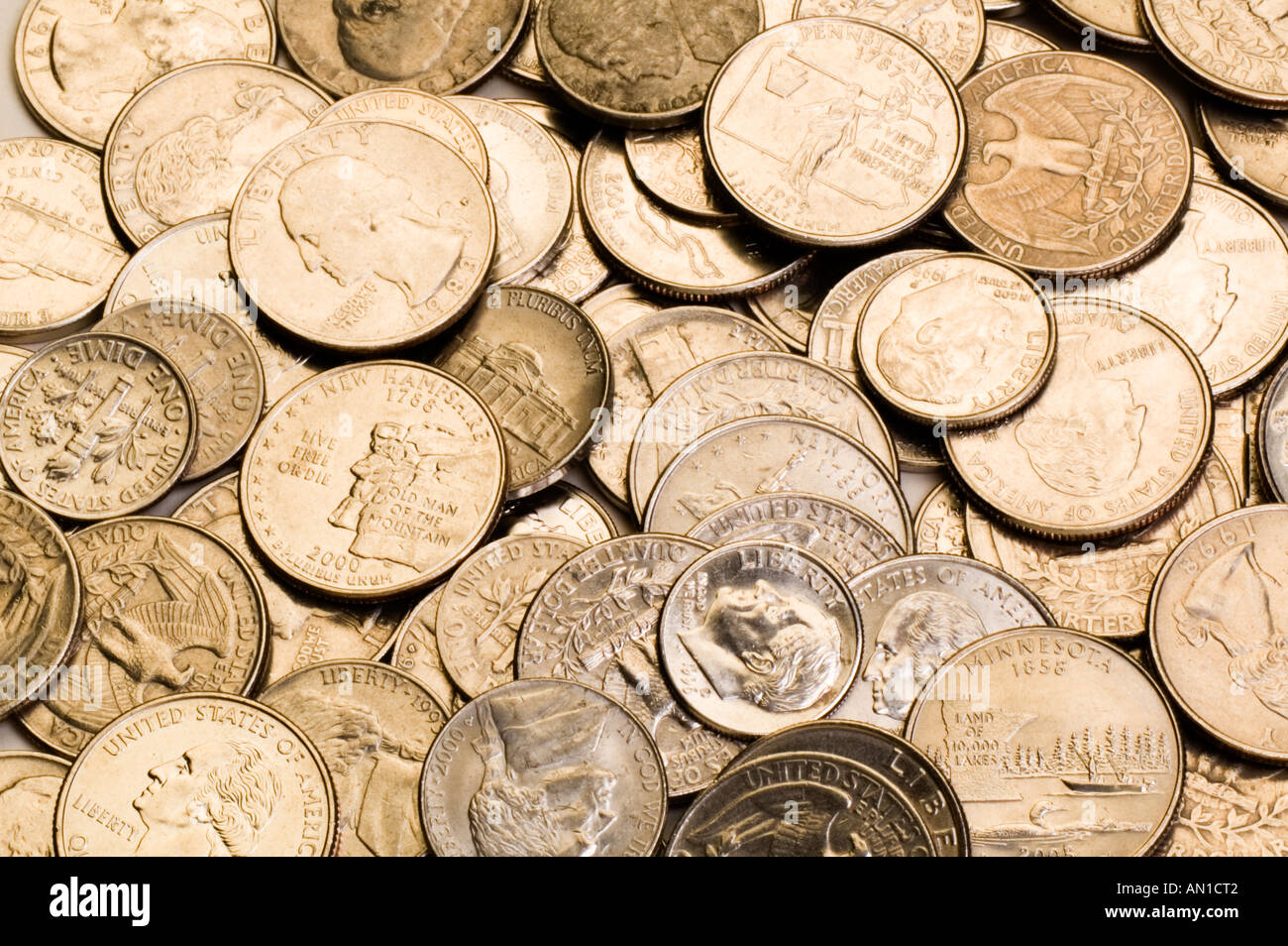 Random selection of U S coins Stock Photo - Alamy
