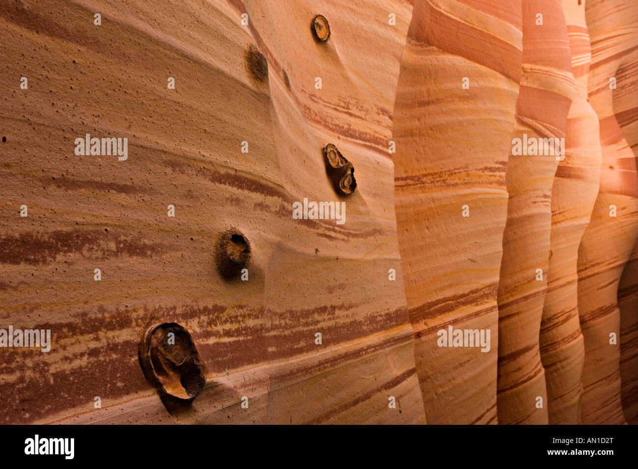 Zebra Slot Canyon detail Hole In The Rock Road region Grand Staircase ...