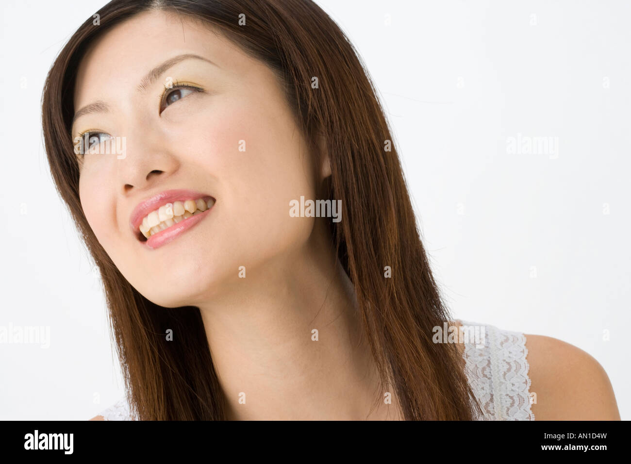 Smiling Japanese woman Stock Photo - Alamy