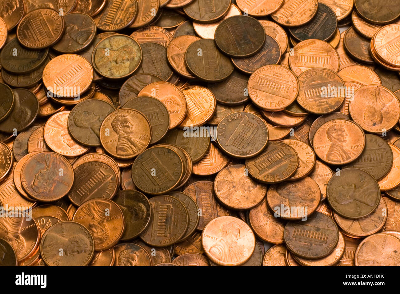 Selection of U S pennies Stock Photo - Alamy