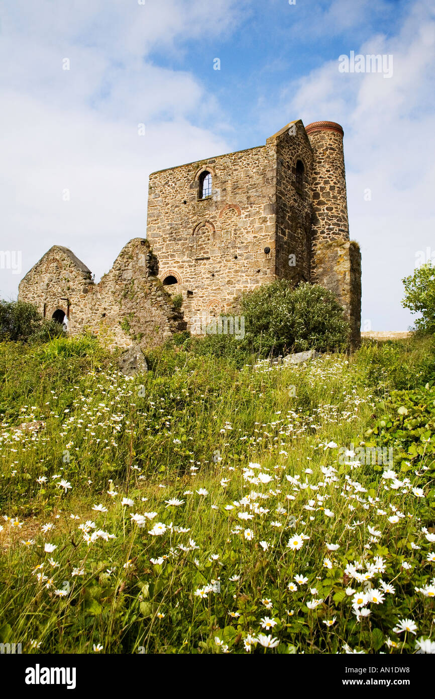 Trink Hill ruined Cornish Tin Mine and derelict engine house near St ...