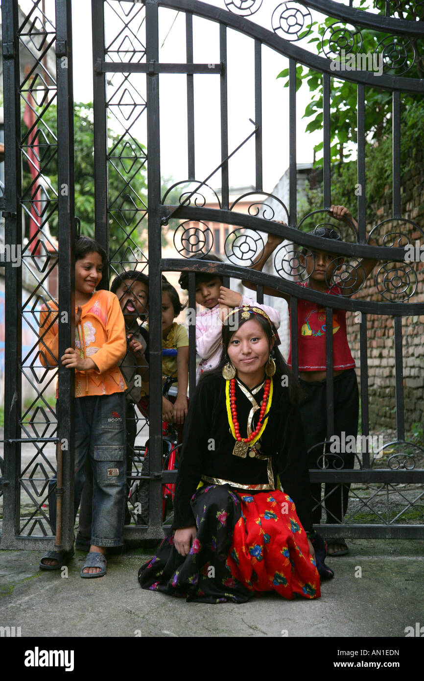 "traditional costume nepal""nepalese costume Stock Photo - Alamy