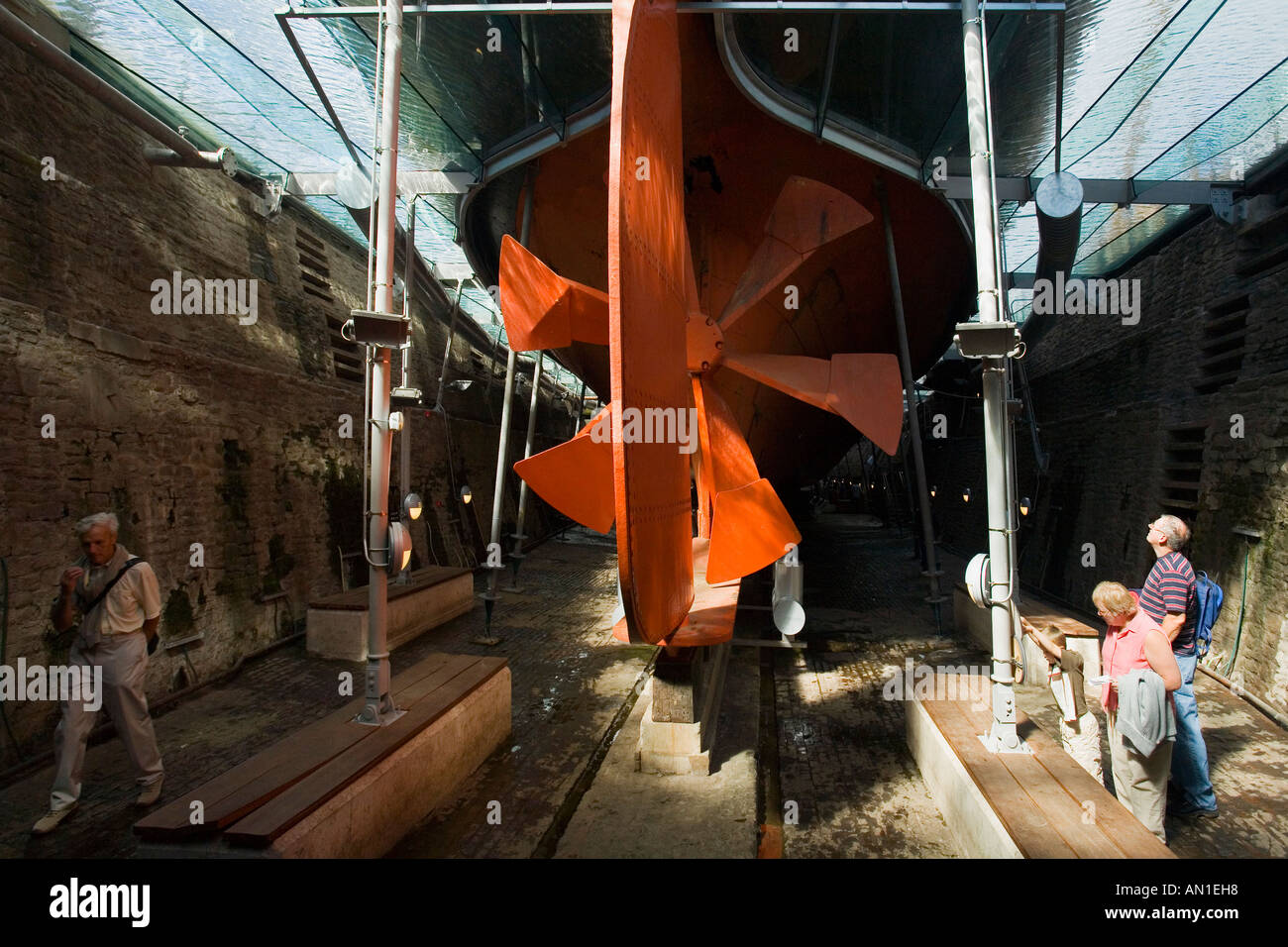SS Great Britain showing hull and propellors Bristol Avon Somerset ...