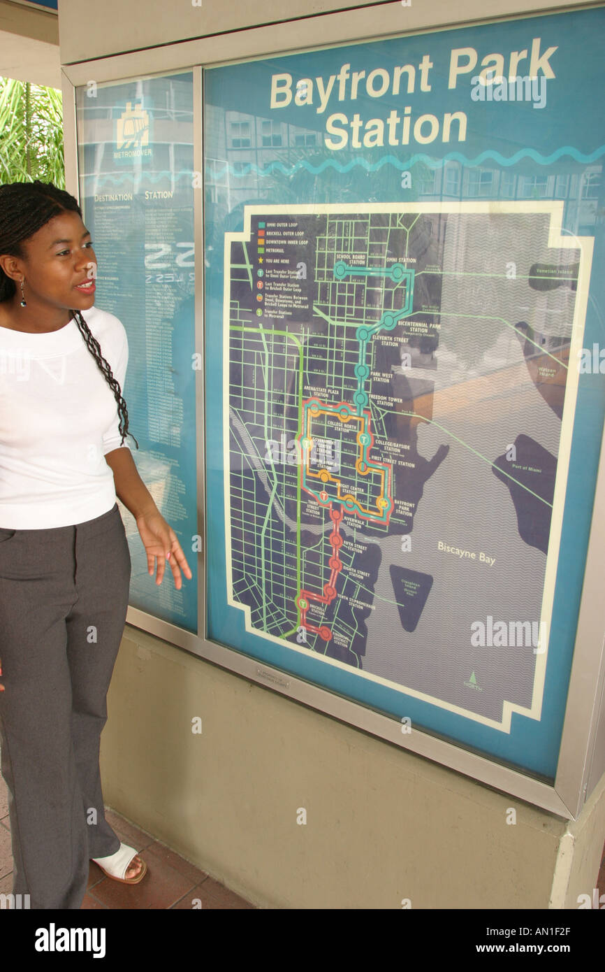 Metromover public transportation map hi-res stock photography and ...