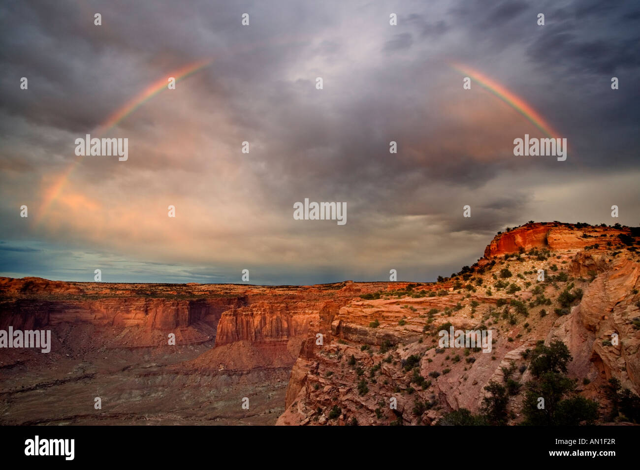 Rainbow over the Canyonlands national park, Utah Stock Photo - Alamy