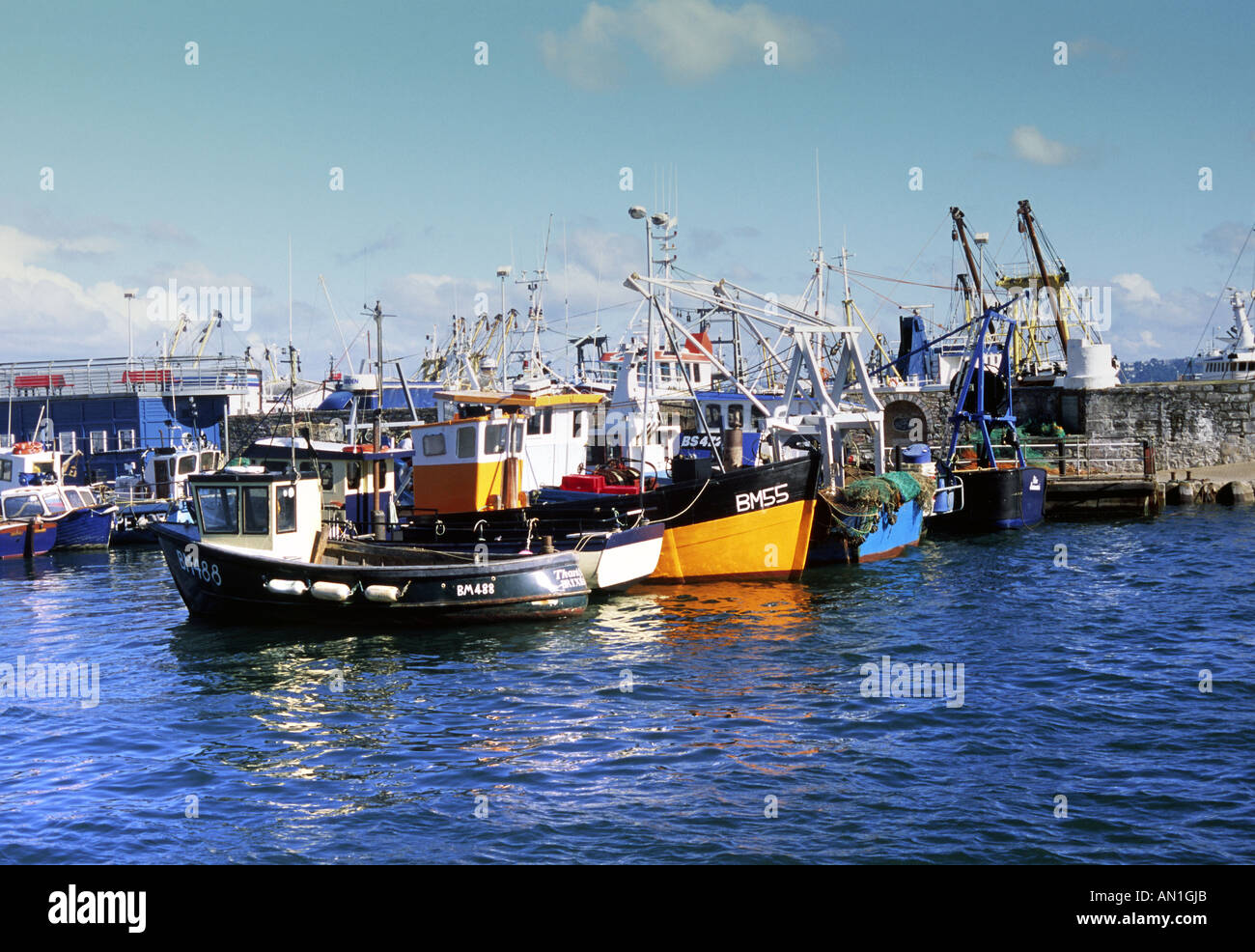 Fishing boats, Brixham Stock Photo - Alamy