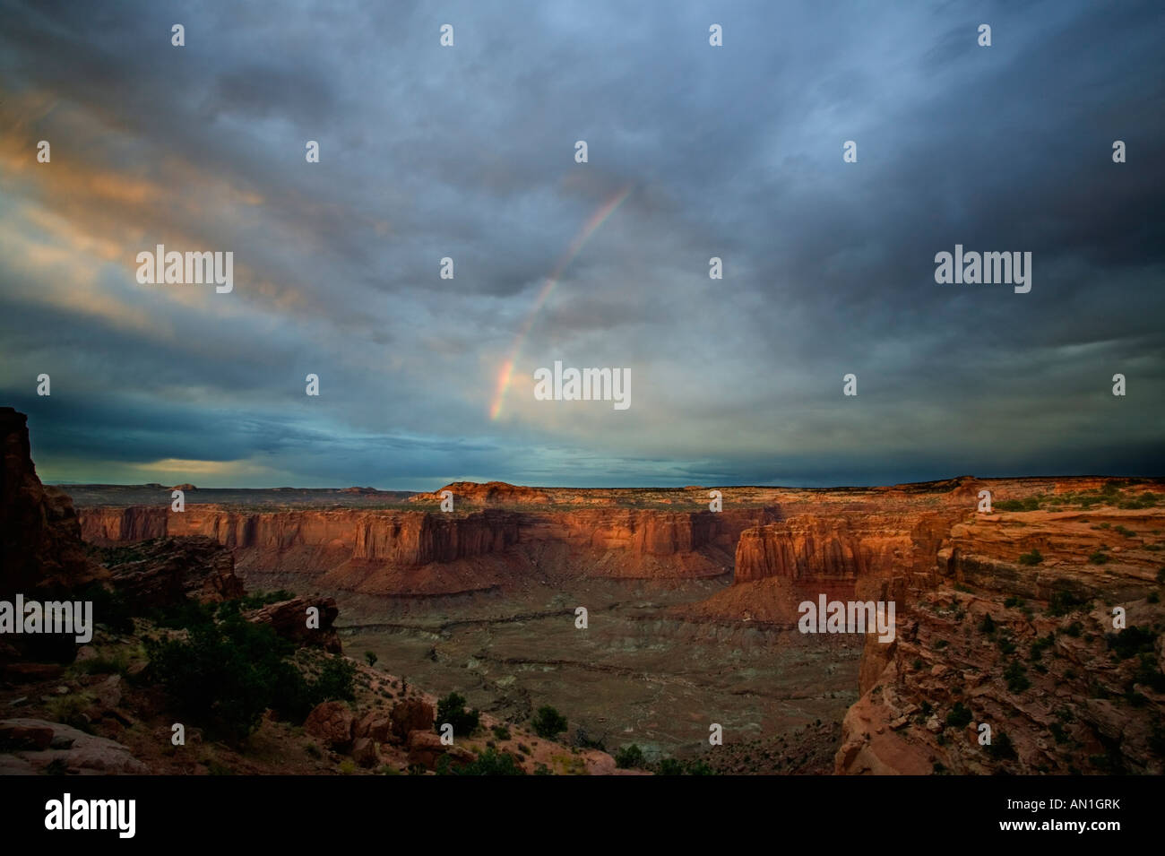 Rainbow over the Canyonlands national park, Utah Stock Photo - Alamy