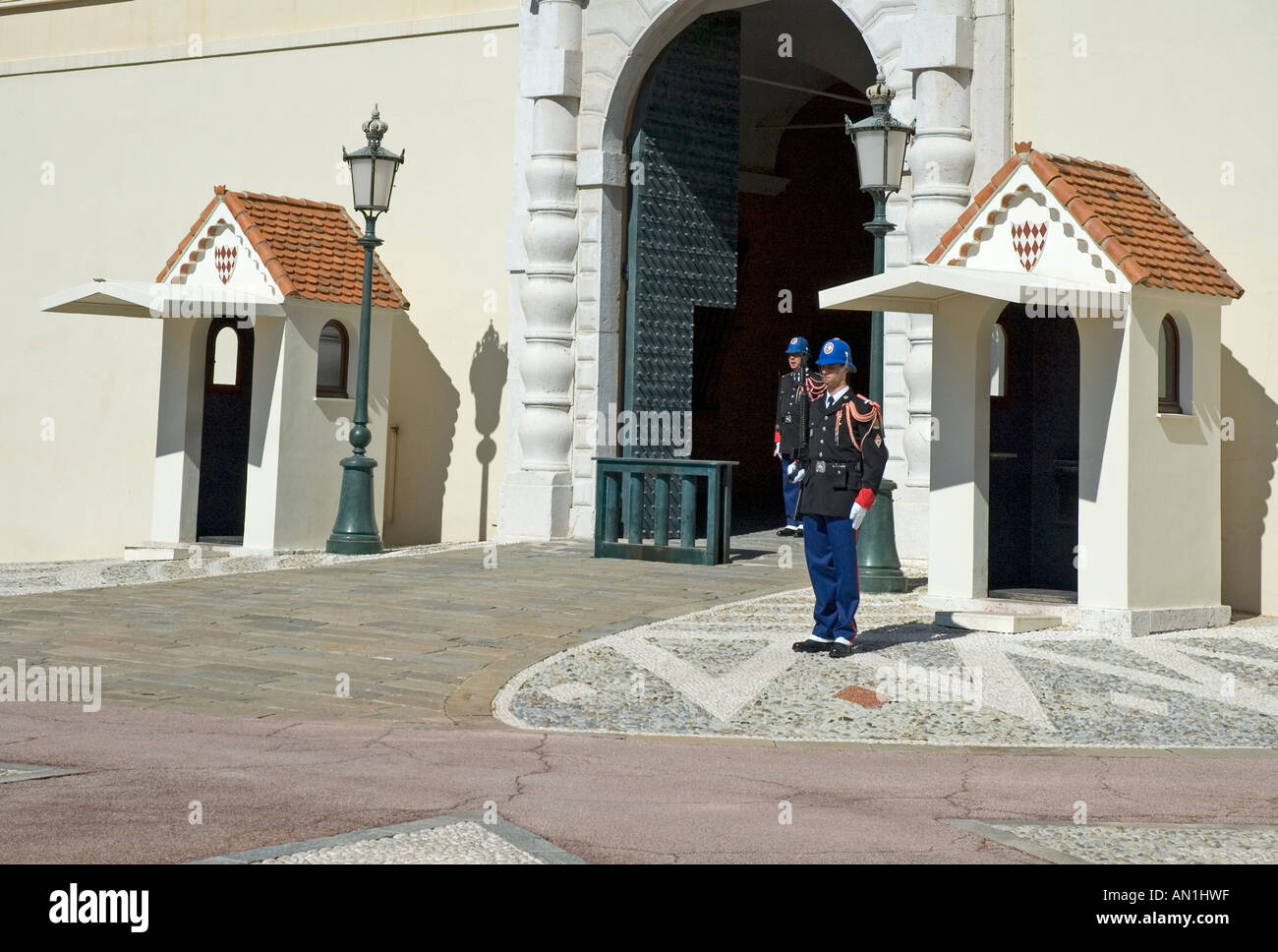 A horizontal picture showing Sentries and Sentry Boxes in front of the ...