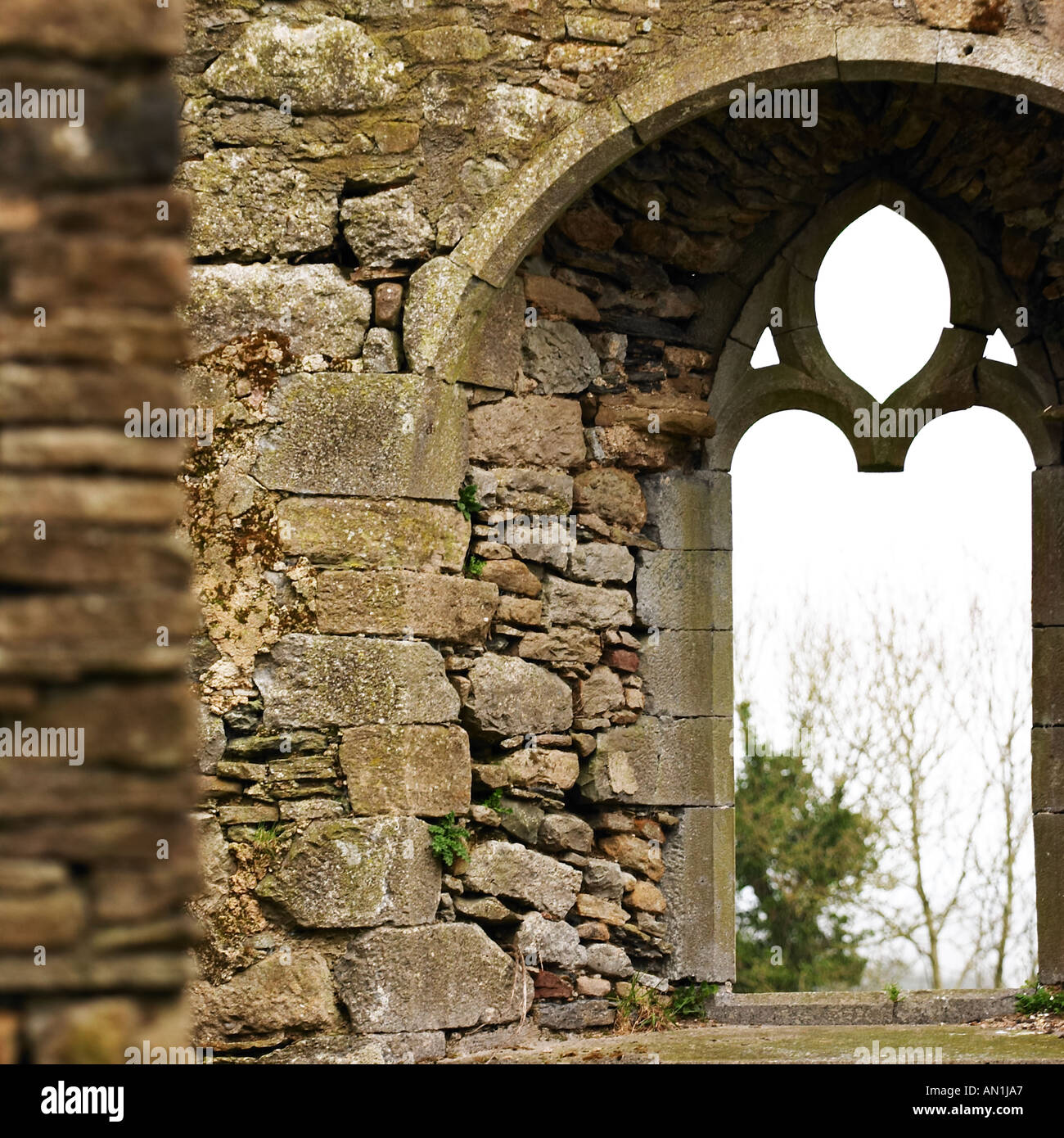 Stone Abbey Window Details in Connemara Western Ireland County Galway ...
