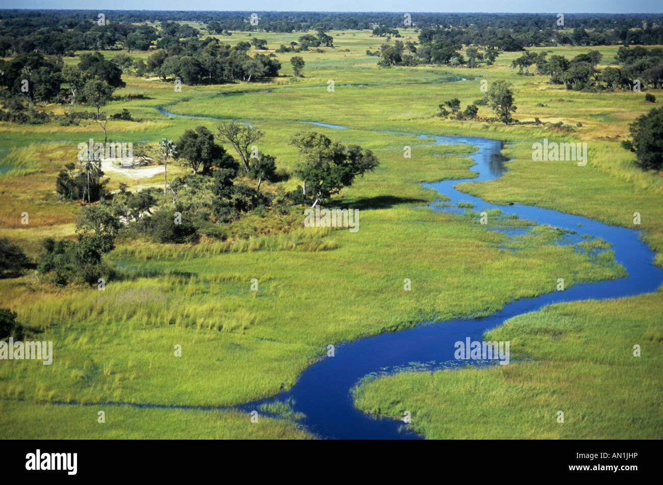 An aerial view of the Okavango floodplain and waterway Stock Photo - Alamy