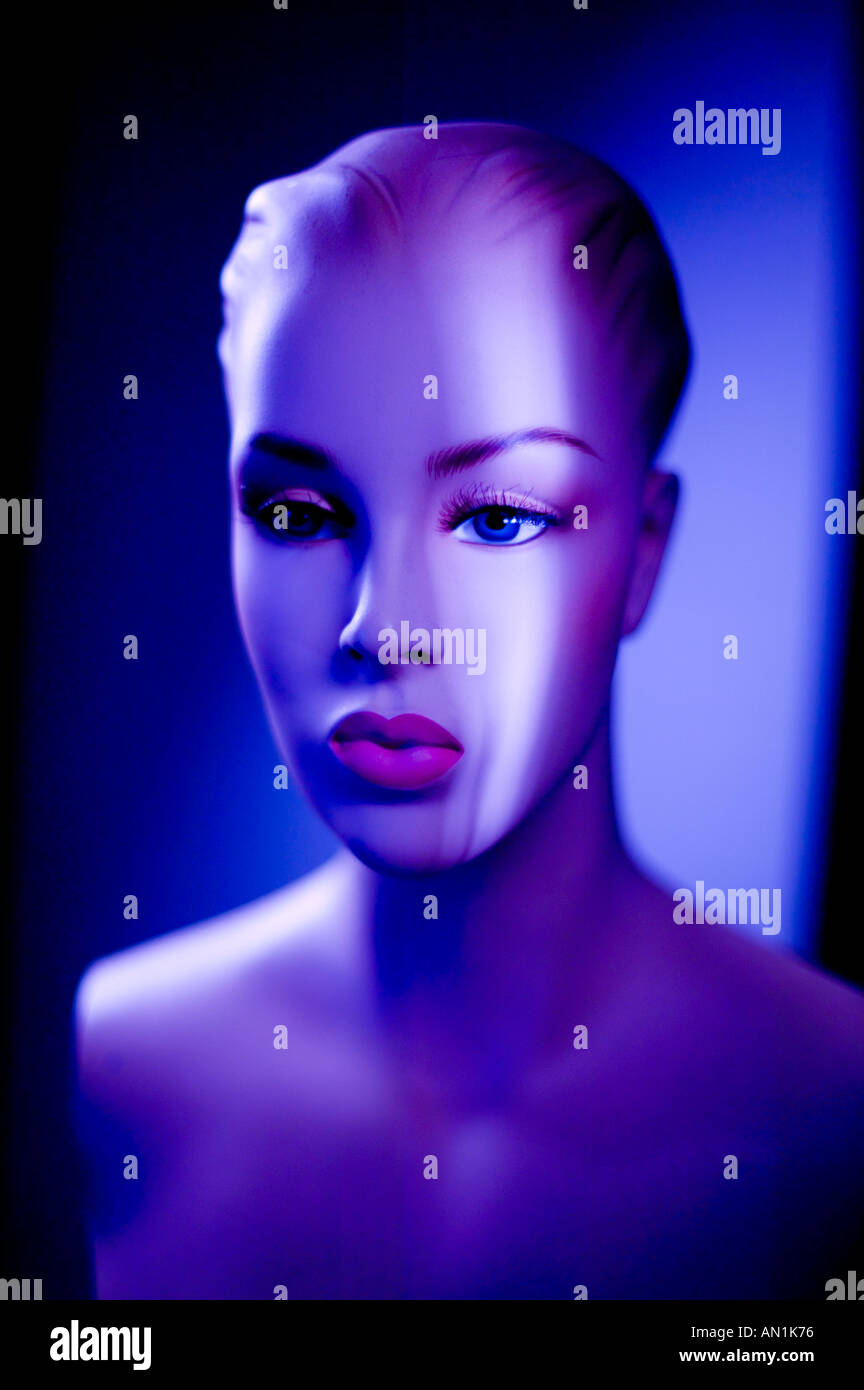Shop mannequin in blue light Stock Photo - Alamy