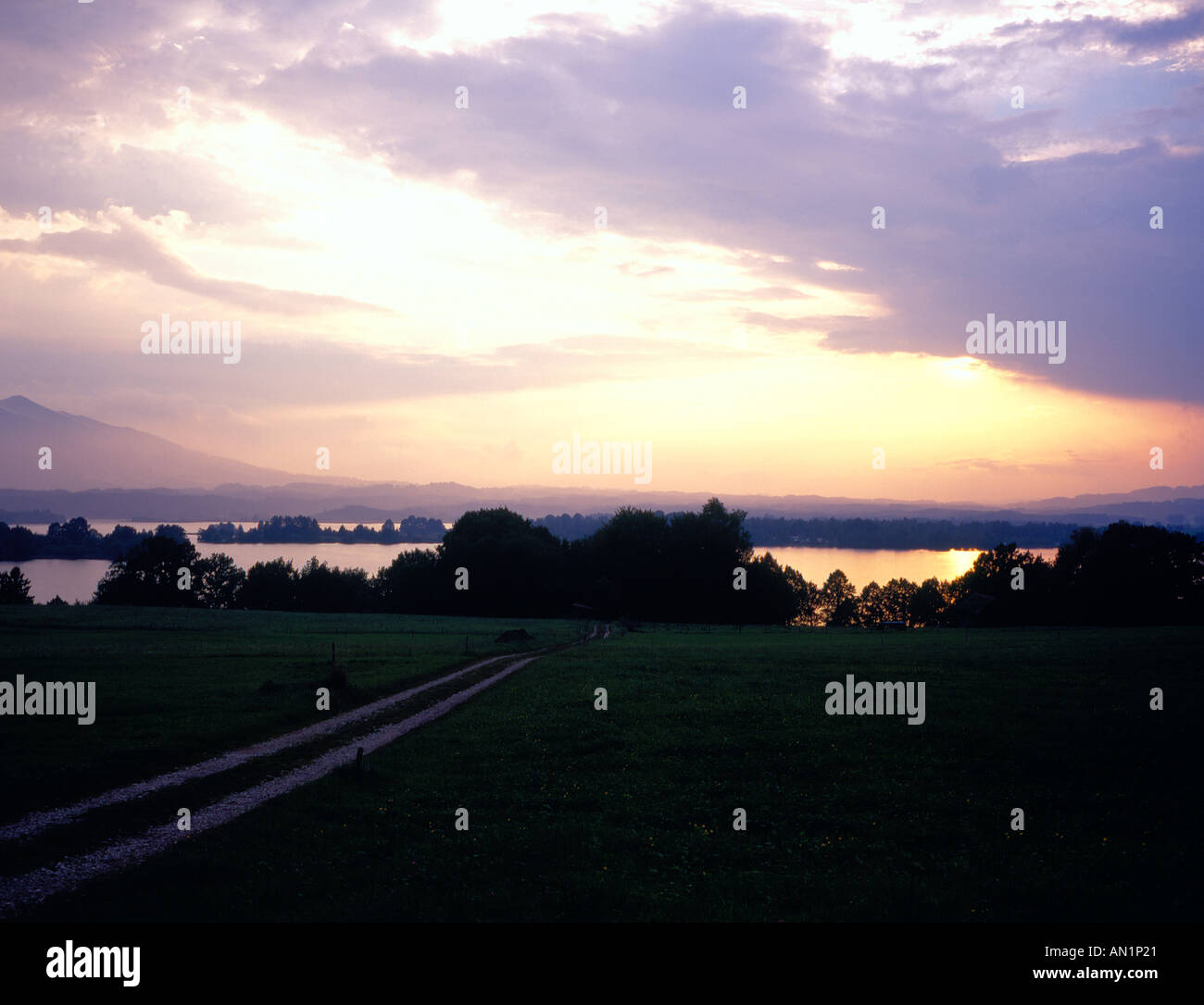 sunset at Staffelsee Upper Bavaria Germany Europe. Photo by Willy ...