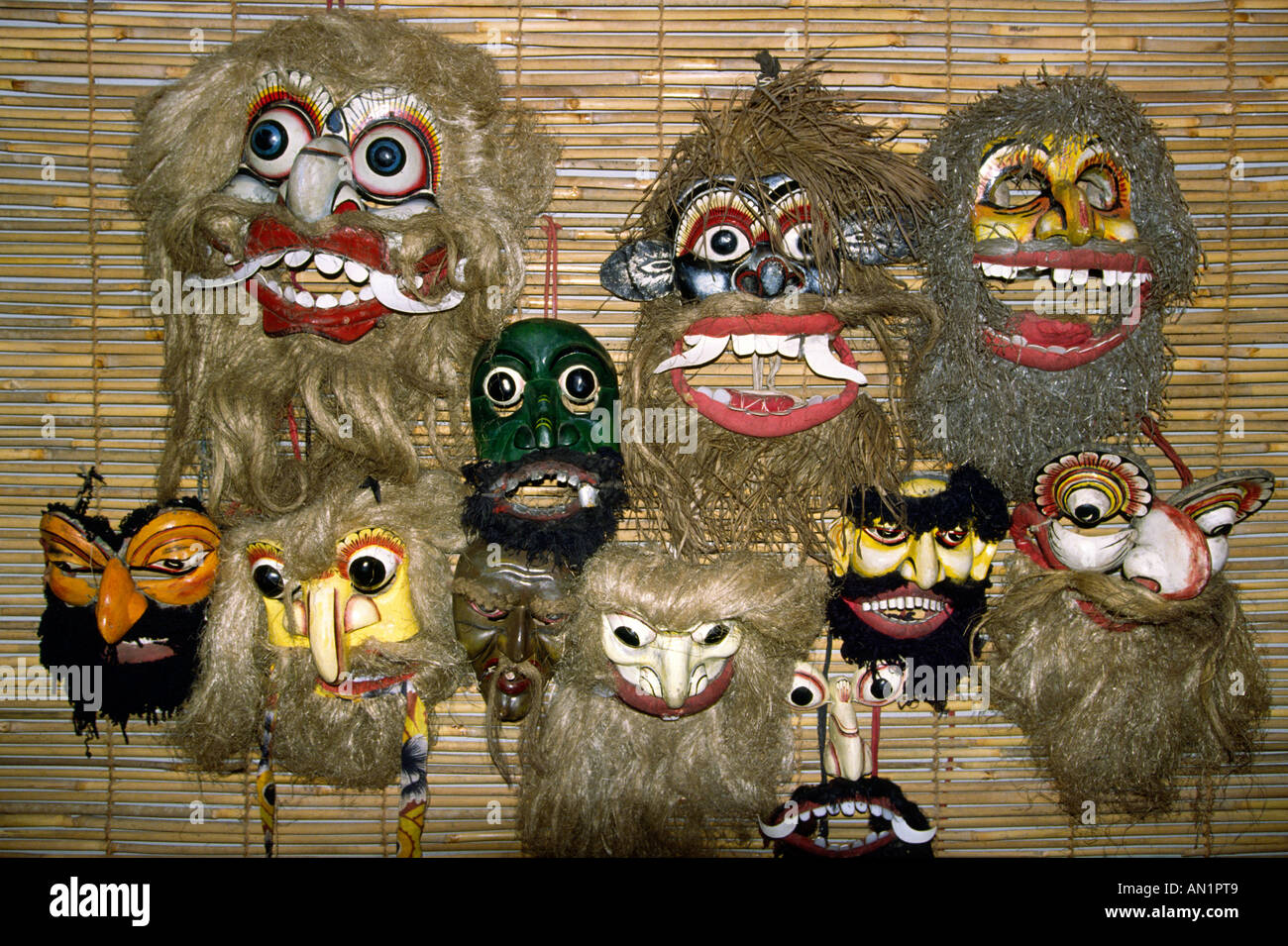 Sri Lanka Crafts Kolam Comic Masks by Aripalaya Sons Ambalangoda Stock ...
