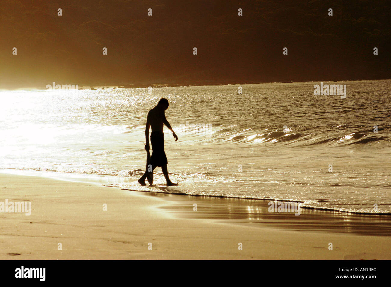 Boy carrying fish on beach Stock Photo - Alamy