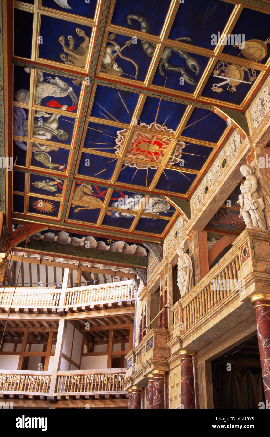 England,London,Shakespeares Globe Theatre Stage and Balcony Stock Photo ...