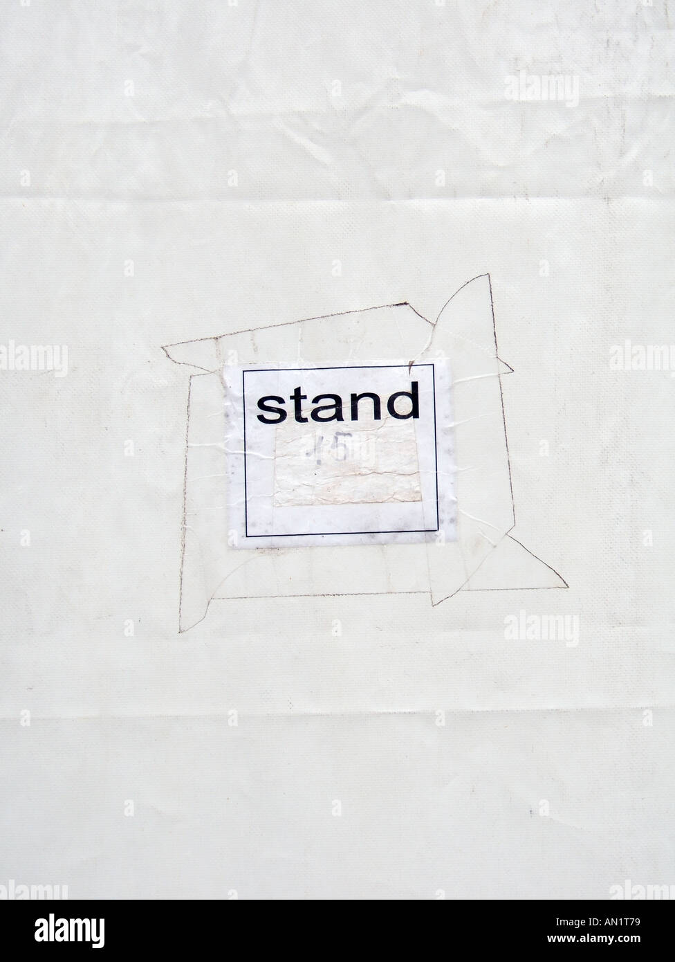 sticker with stand number 15 on tent Stock Photo - Alamy