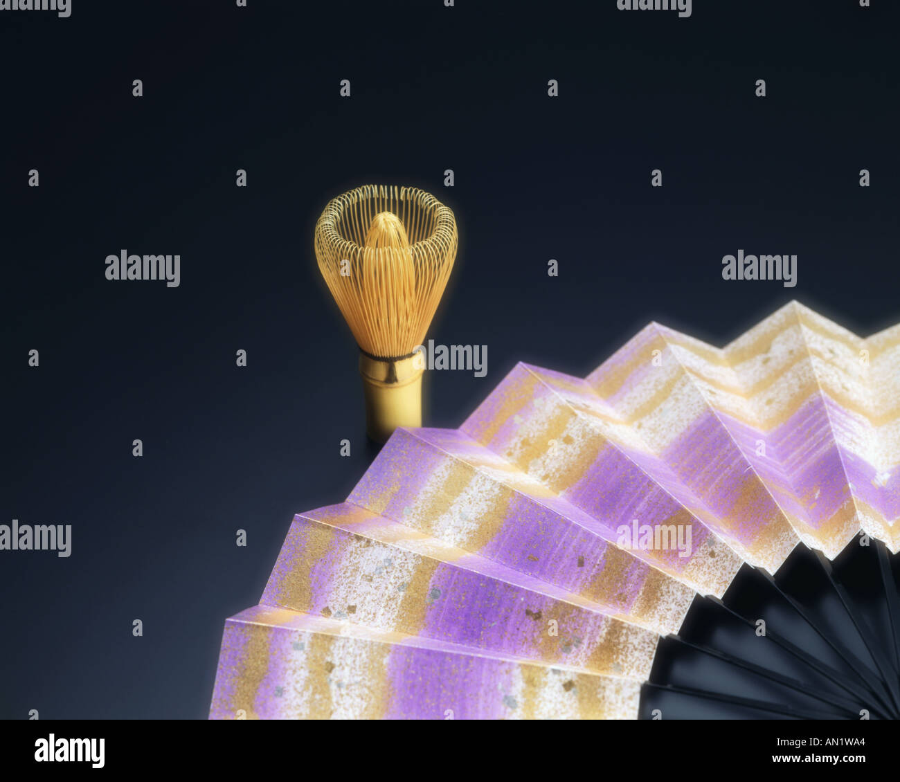 Japanese Fan and Tea Whisk Stock Photo - Alamy