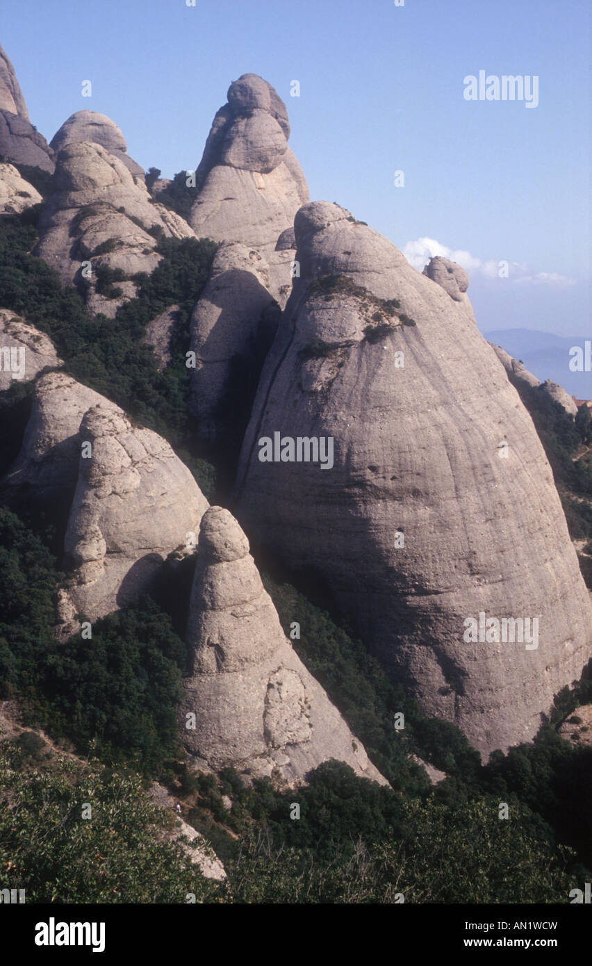 Oddly-shaped mountains at Montserrat, Catalunya Stock Photo - Alamy