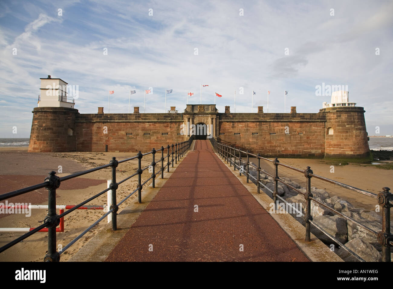 Perch Rock Fort New Brighton Wirral Merseyside England Stock Photo - Alamy