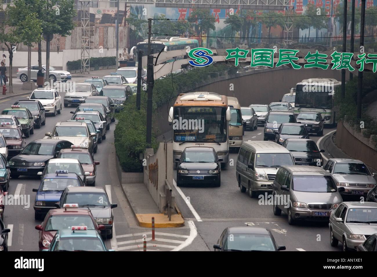 Traffic congestion Shanghai China Stock Photo - Alamy