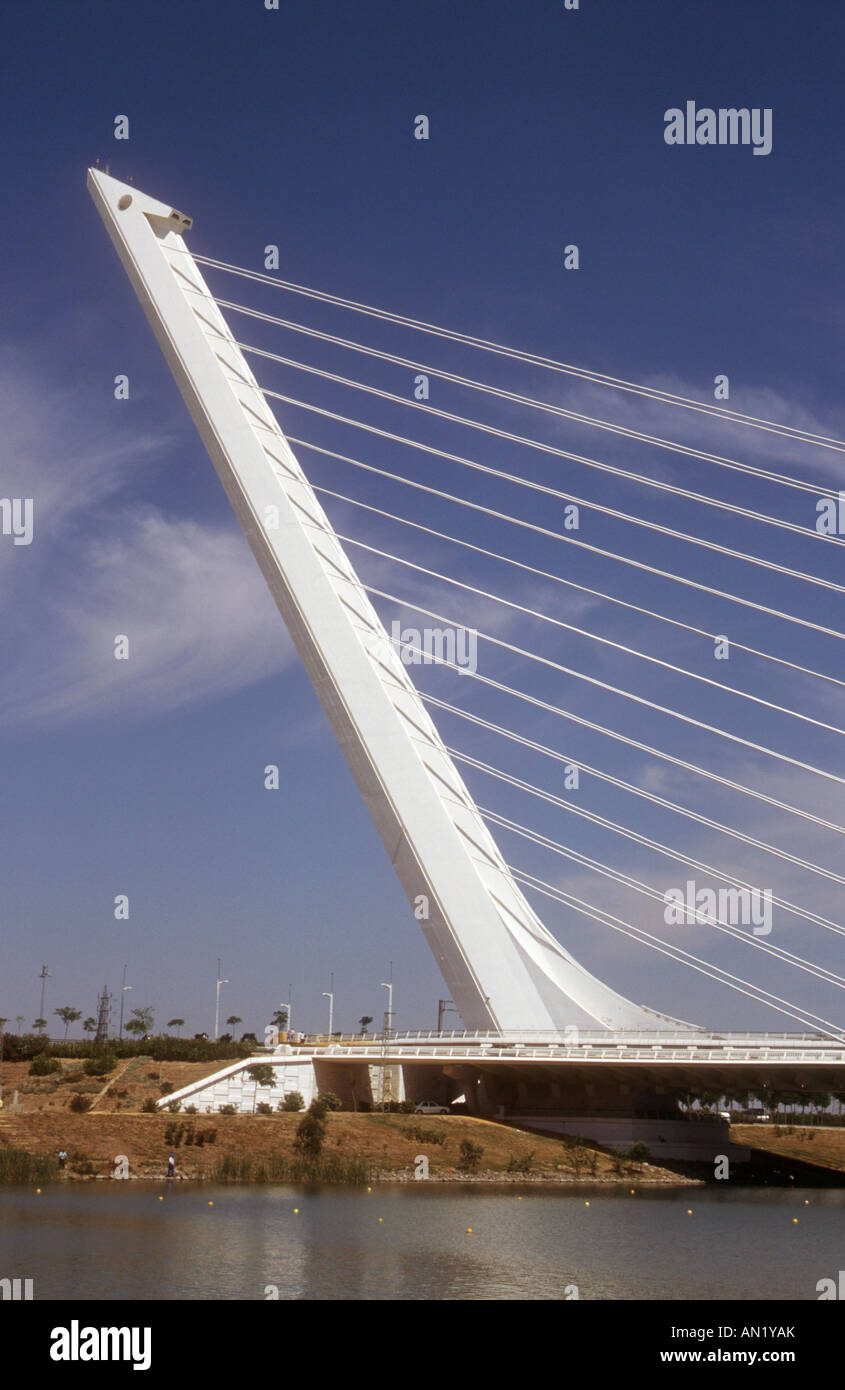 Harp bridge in Seville, Spain Stock Photo - Alamy